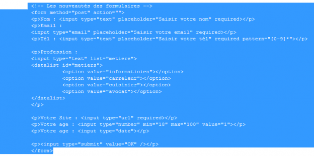 HTML5 - La gestion des Formulaires - Tutoriels et Cours